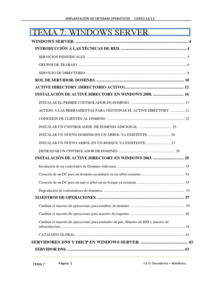 Windows Server PDF | PDF | Directorio Activo | Redes de computadoras