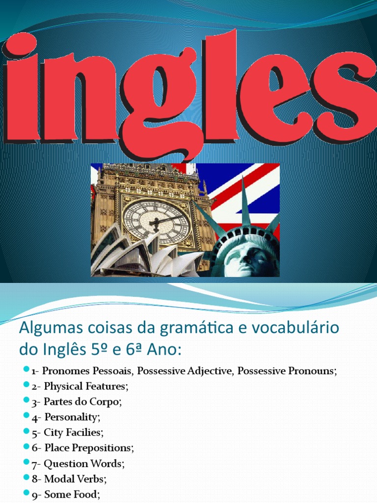 Gramática - Inglês 5ºano e 6ºano | PDF | Sintaxe | Transporte