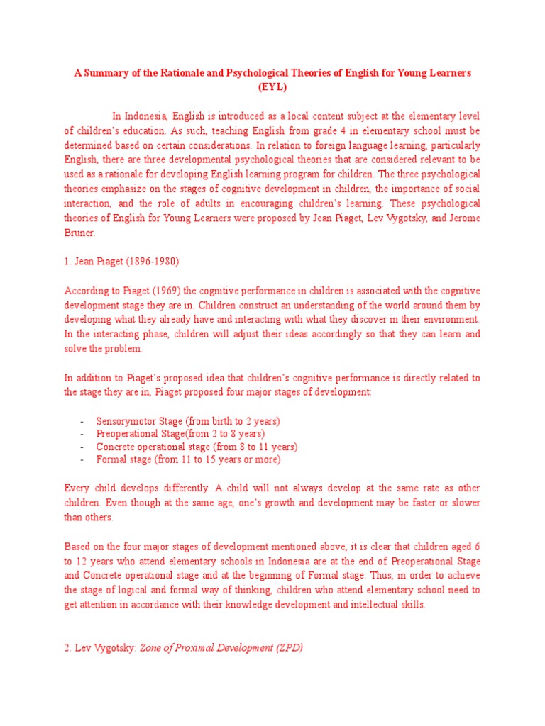 English For Young Learners | Download Free PDF | Cognitive Development ...