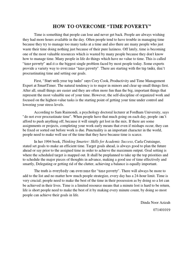 Time Poverty | PDF | Time Management | Professional Skills