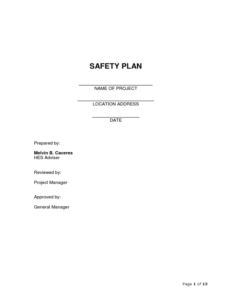 Safety Plan General v1 | PDF | Traffic | Personal Protective Equipment