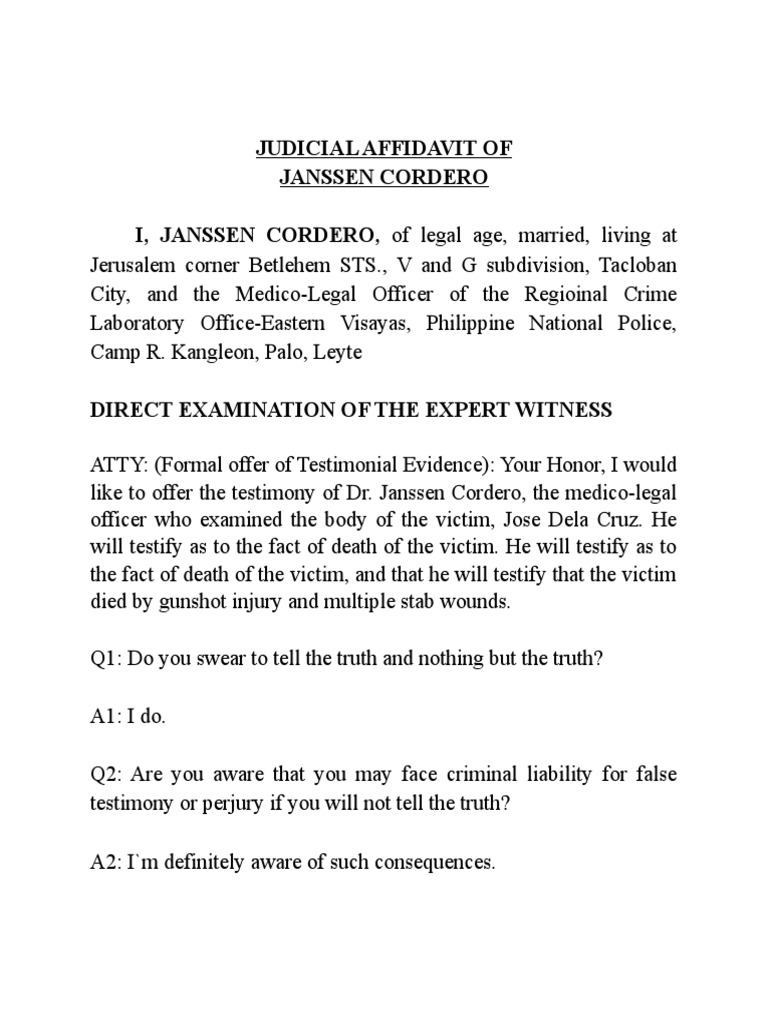 Examination Medico Legal | PDF | Testimony | Witness