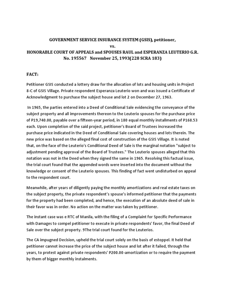 Government Service Insurance System | PDF | Deed | Social Institutions