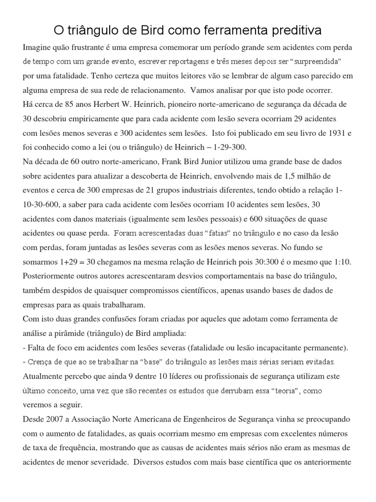 O Triângulo de Bird Como Ferramenta Preditiva | PDF | Comentários ...
