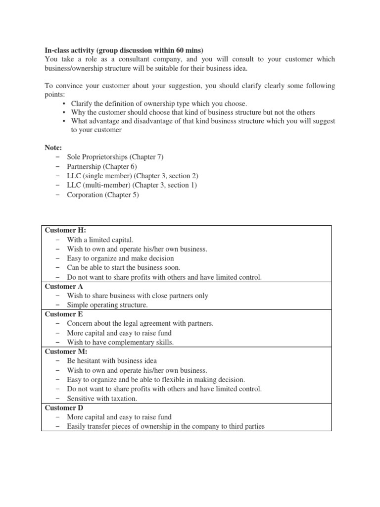 In-Class Activity (Group Discussion Within 60 Mins) | PDF