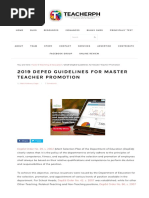 2019 DepEd Guidelines For Master Teacher Promotion | PDF | Academic ...