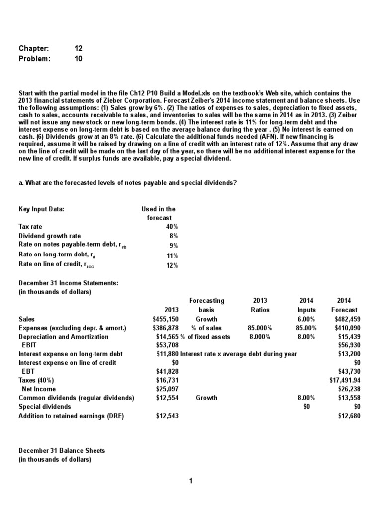 Financial Forecasting for Students | PDF | Dividend | Retained Earnings
