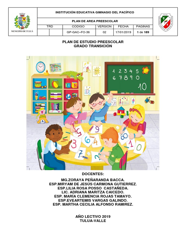 Plan de Estudios Preescolar 2019 PDF | Educación de la primera infancia ...