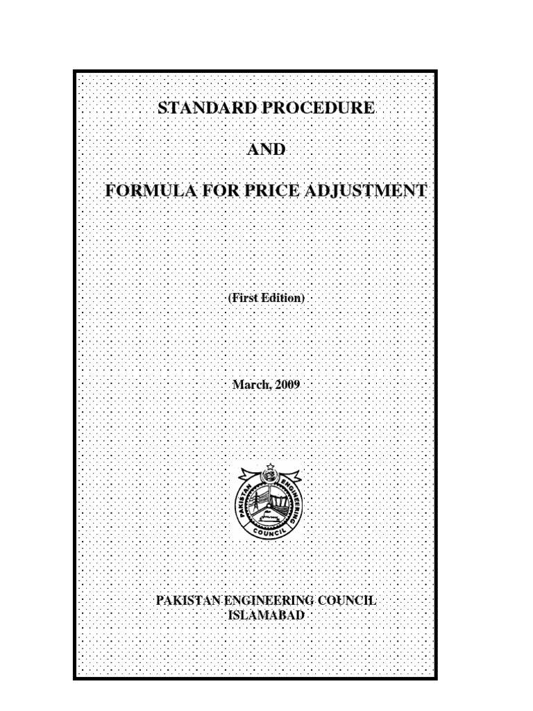 STD Procedure and Formula For Price Adjustment | PDF | Prices | Cost