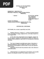 Petition For Review On Certiorari - Rule 45 Sample | PDF | Declaratory Judgment | Judgment (Law)