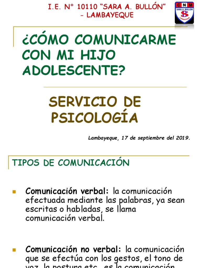 Como Comunicarme Con Mi Hijo Adolescente Pdf Adolescencia Soledad