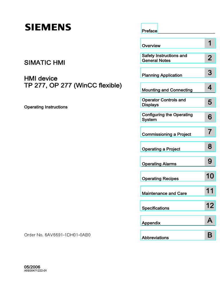 Simatic Hmi Hmi Device TP 277, Op 277 (Wincc Flexible) | PDF | User ...