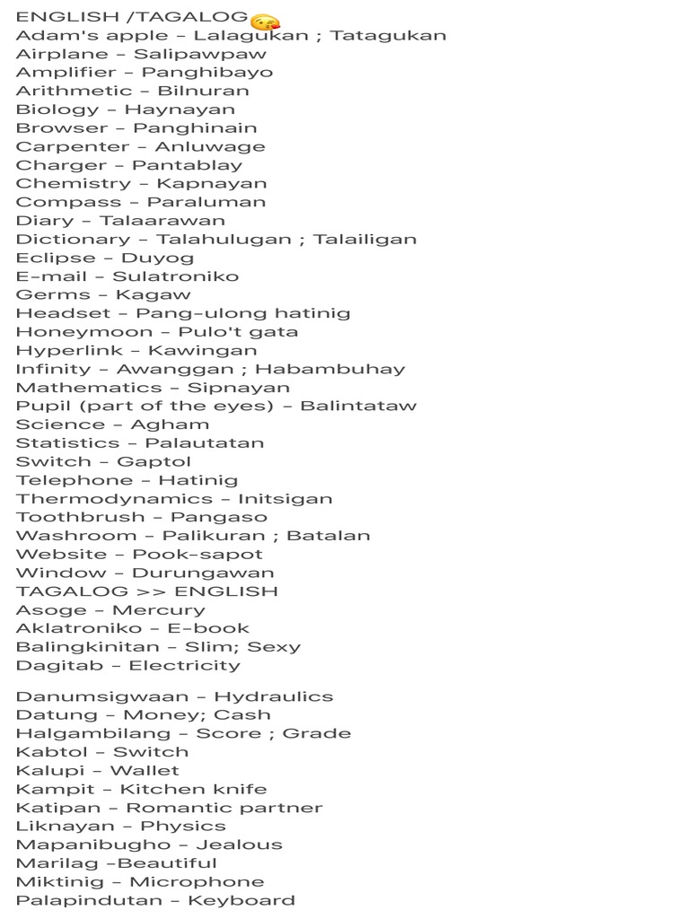 English - Tagalog? | PDF