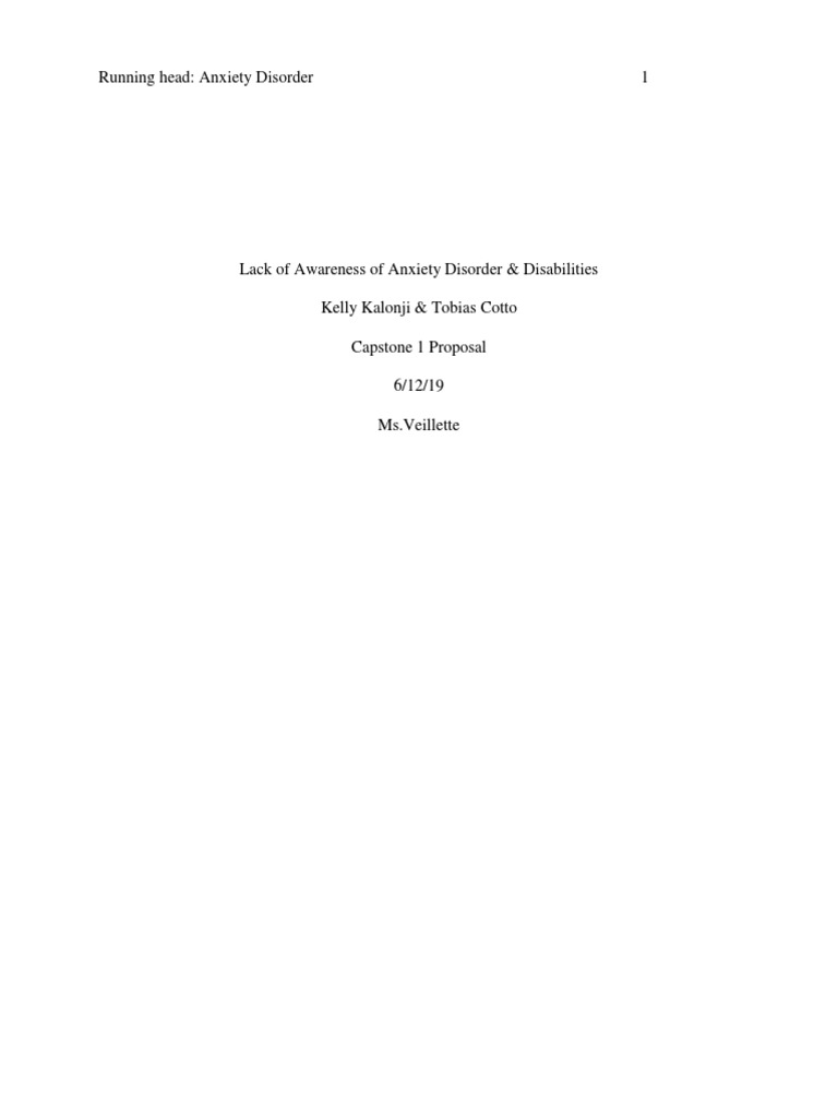 Final Capstone Paper | PDF | Generalized Anxiety Disorder | Anxiety Disorder