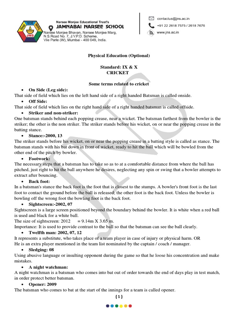 Cricket Notes Updated PDF | PDF | Bowling (Cricket) | Cricket