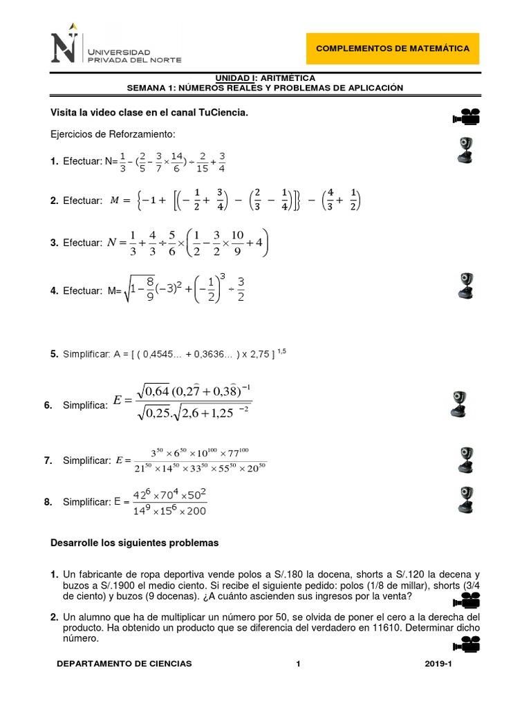 Ejercicios de Numeros Reales | PDF | Enseñanza de matemática | Business