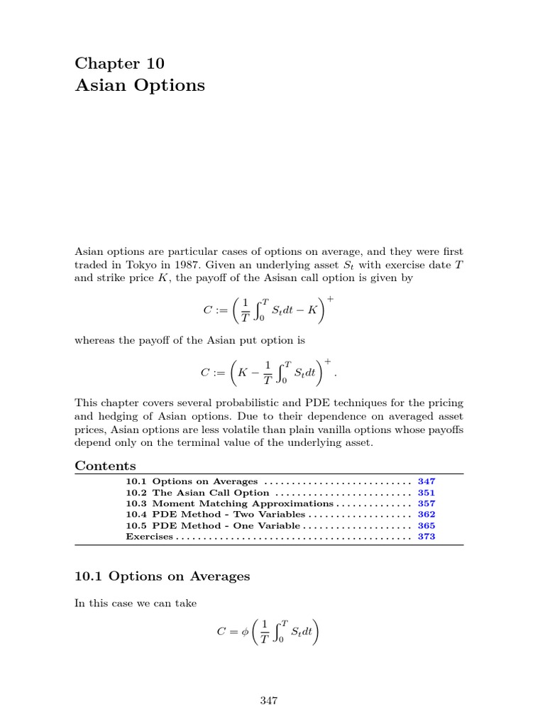 Asian Options | PDF | Option (Finance) | Derivative (Finance)