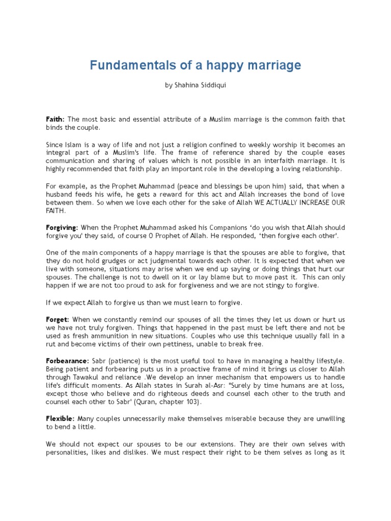 Fundamentals of A Happy Marriage | PDF | Forgiveness | Marriage