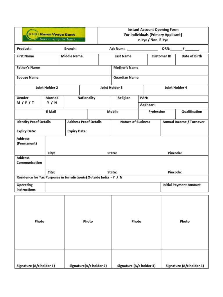 Account Opening Form | PDF | Identity Document | Authentication