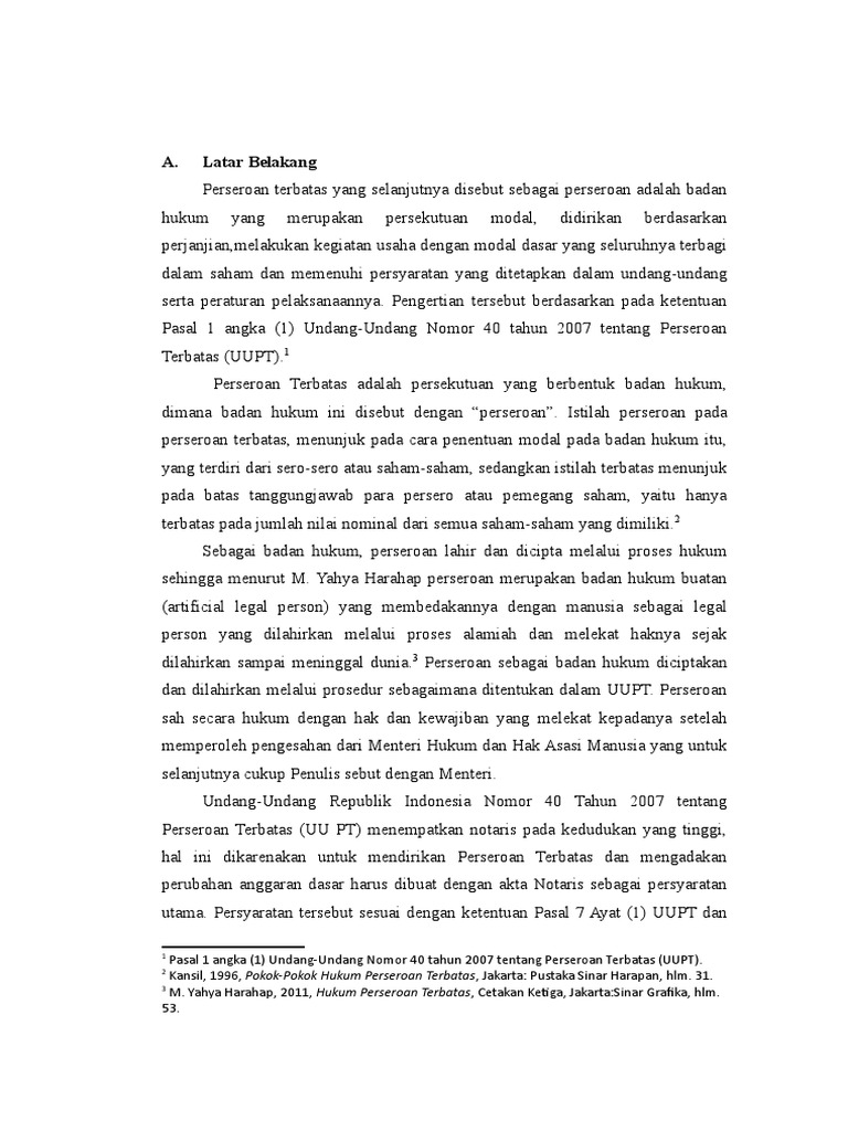 Peran Dan Tanggung Jawab Notaris Terhadap Akta PKR Perseroan Terbatas | PDF