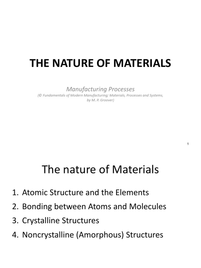 The Nature of Materials - Lect 2 | PDF | Deformation (Engineering ...