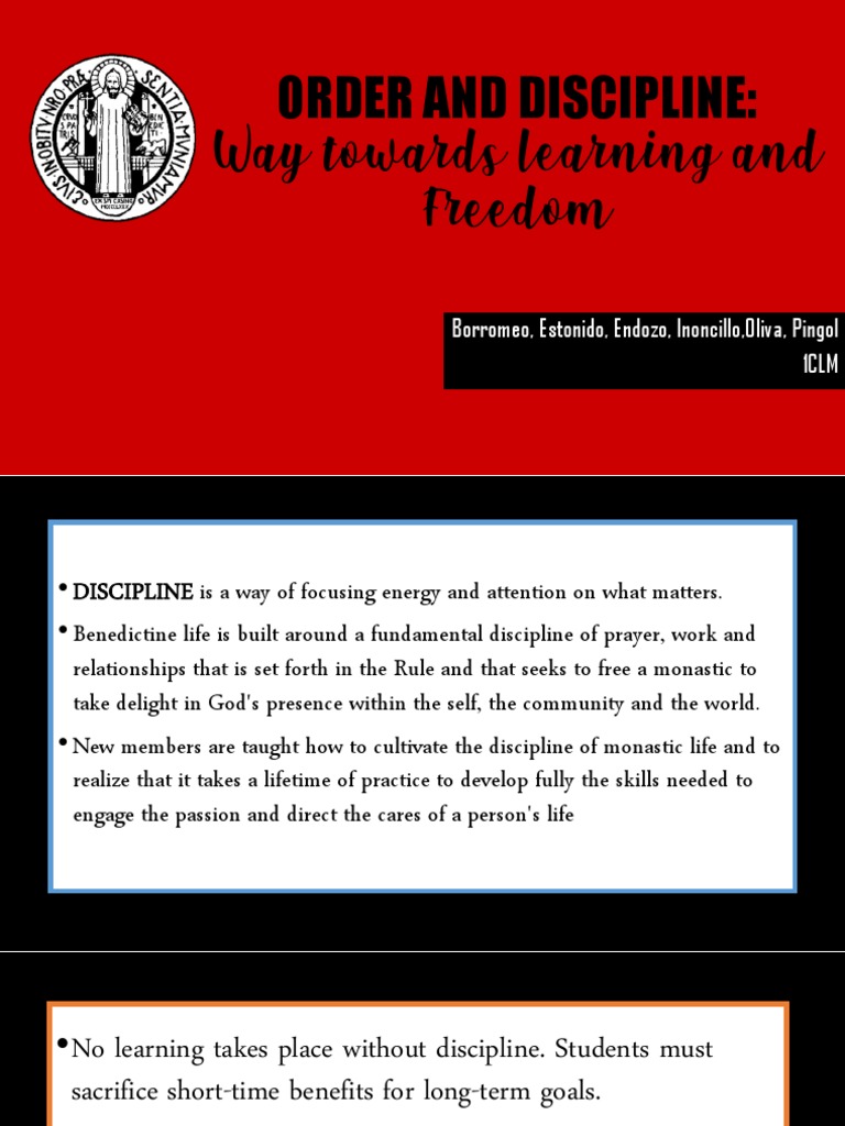 The Four Principles of Benedictine Discipline: A Lesson Plan for ...