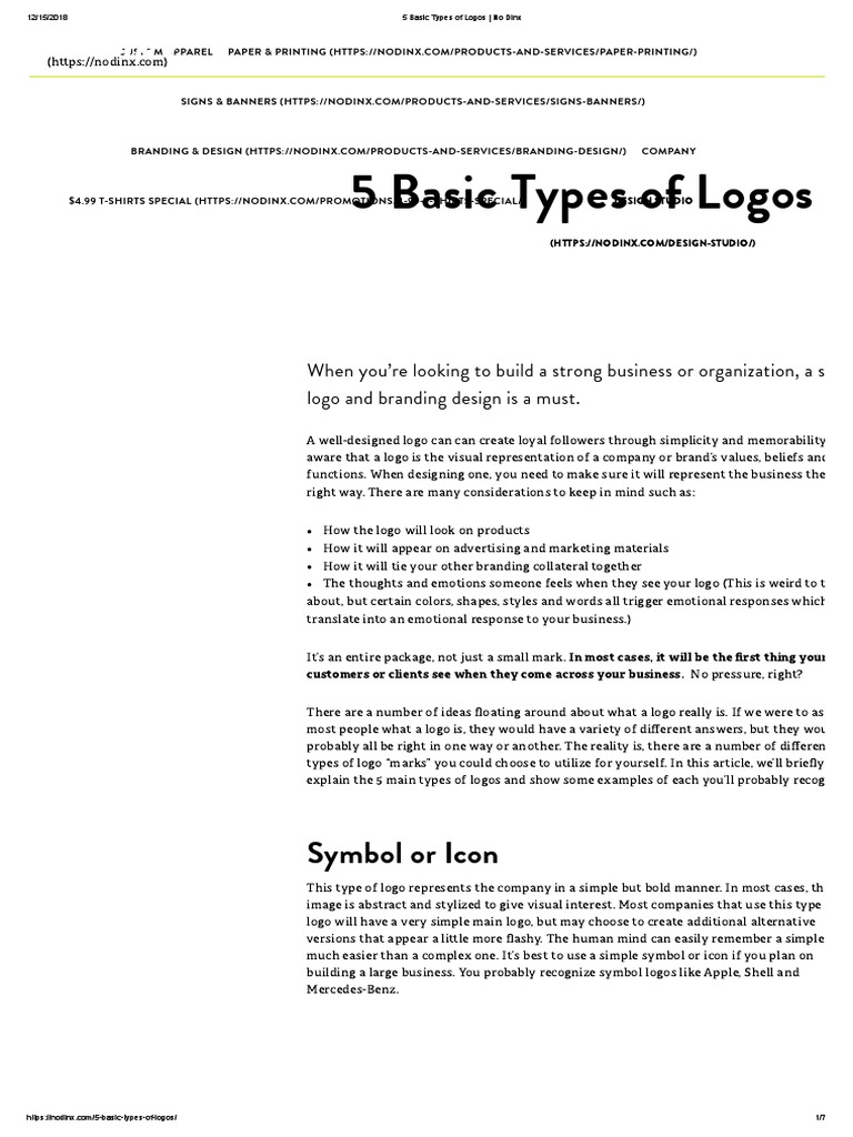 5 Basic Types of Logos | PDF | Logos | Communication Design