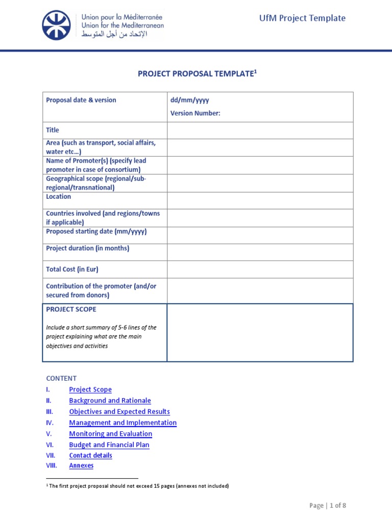 UfM Project Proposal Guide | PDF | Project Management | Evaluation