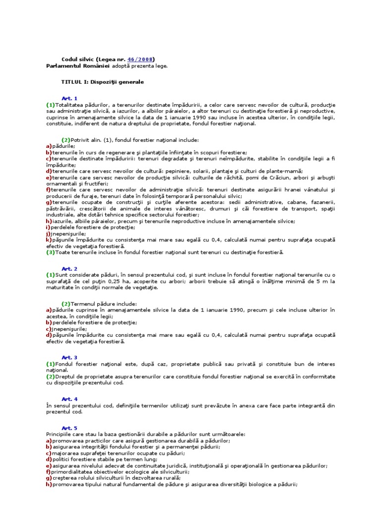 Codul Silvic | PDF