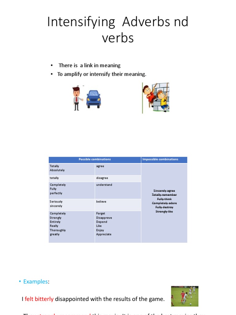 Intensifying Adverbs ND Verbs: - There Is A Link in Meaning - To ...