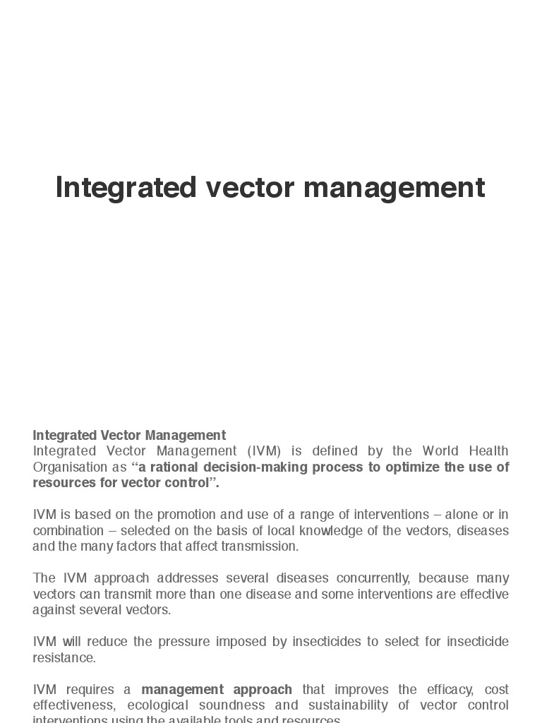 Integrated Vector Management | Download Free PDF | Public Health ...