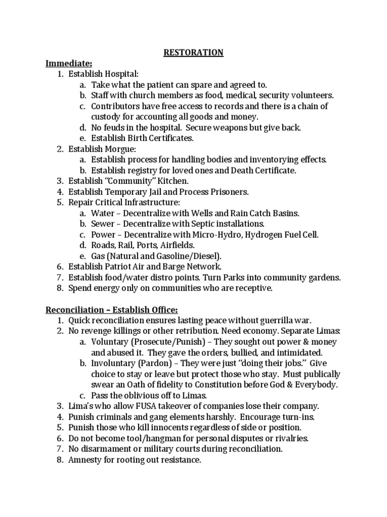 Restoration | PDF | U.S. State | Natural And Legal Rights