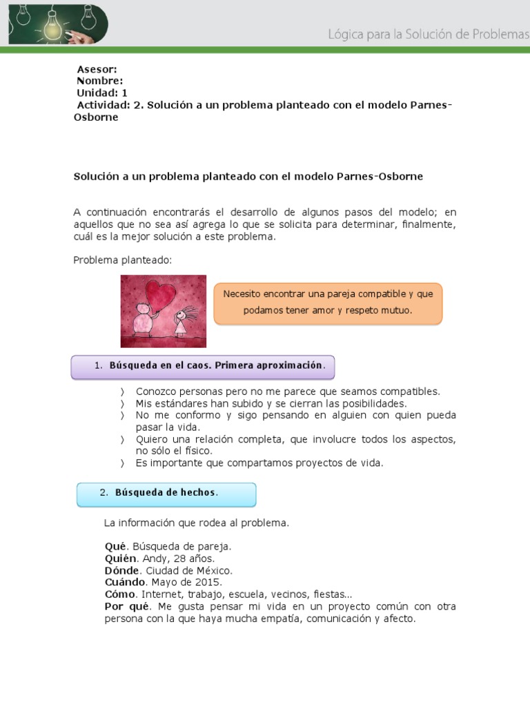 Solución A Un Problema Planteado Con El Modelo Parnes-Osborne | PDF ...