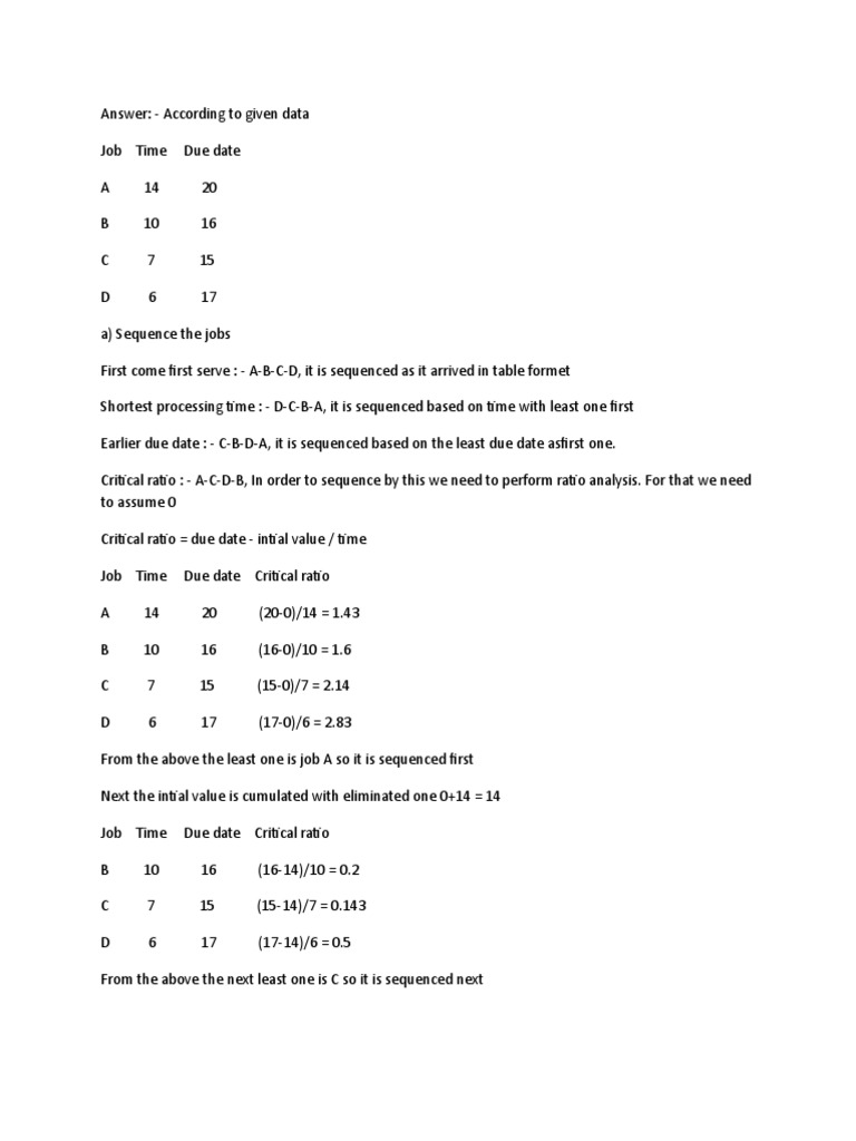 FCFS, SPT, EDD and CR | PDF | Applied Mathematics | Teaching Mathematics