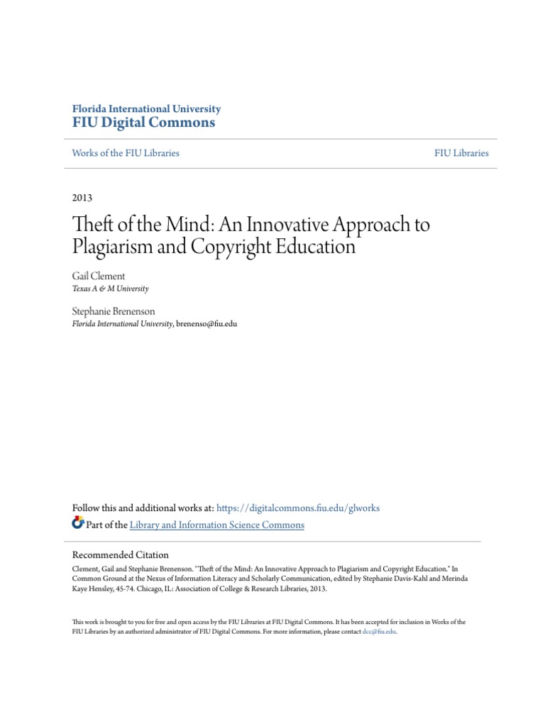 Theft of The Mind | PDF | Fair Use | Scholarly Communication