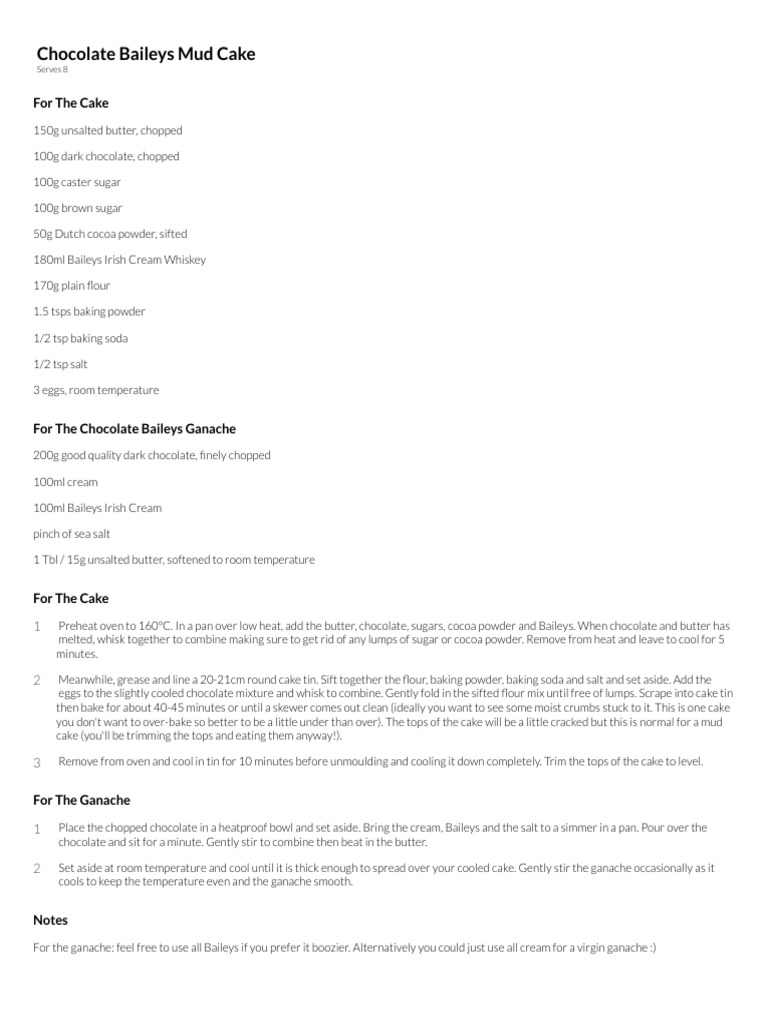 Chocolate Cake Recipe | PDF