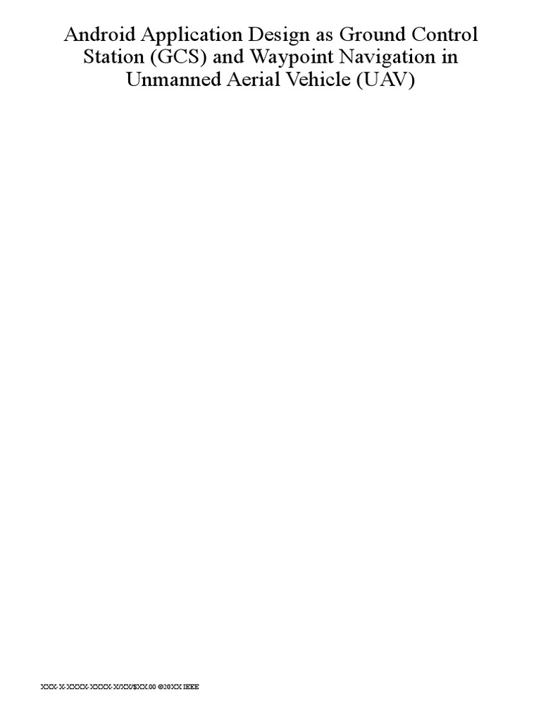 Android Application Design As Ground Control Station (GCS) and Waypoint ...