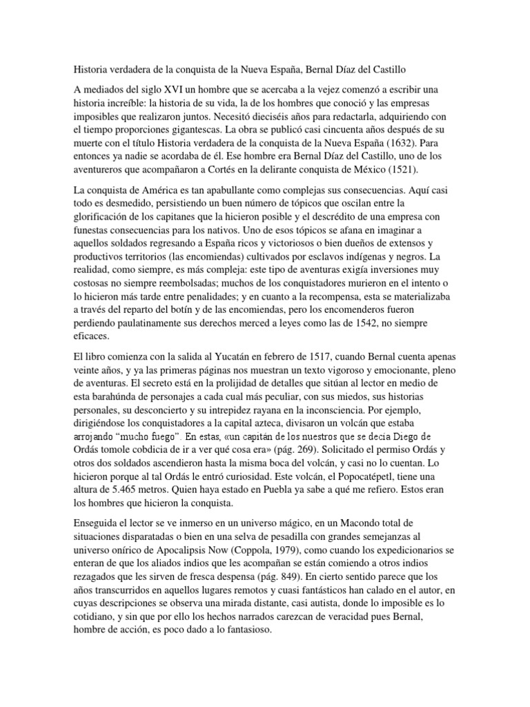 Historia Verdadera de La Conquista de La Nueva España | PDF | Nueva ...