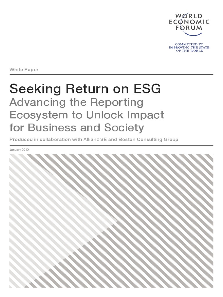 WEF ESG Report Digital Pages | PDF | Sustainability | Investor