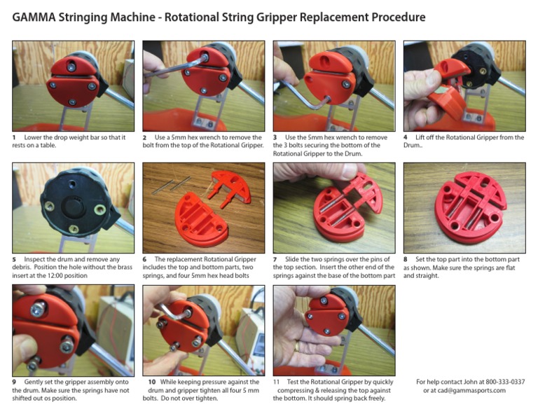 Instructions Rotational Tennis String Gripper Replacement - Gamma | PDF