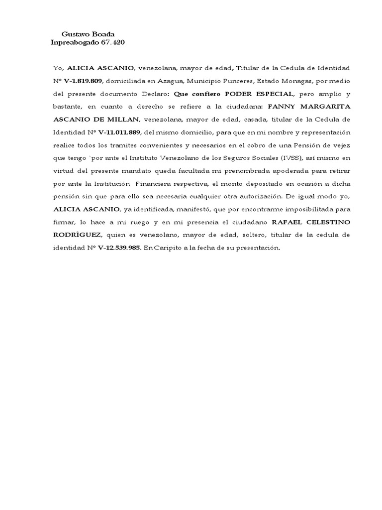 Poder - Firmante A Ruego | PDF