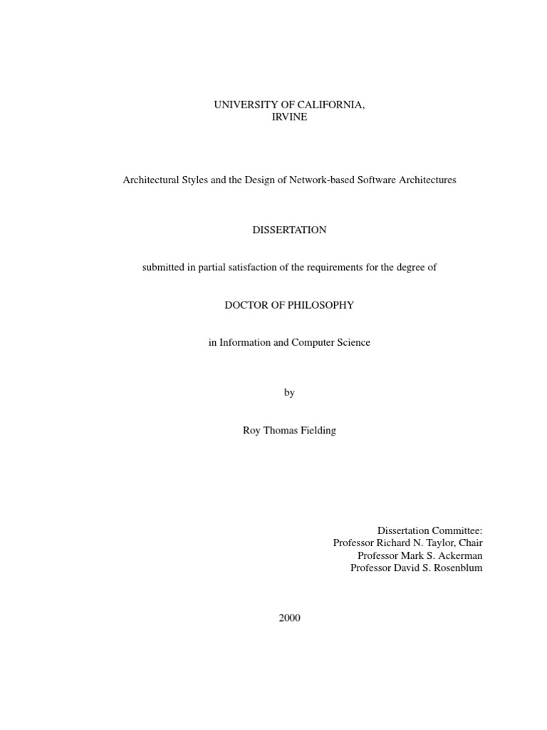 Roy Fielding Dissertation | PDF | Representational State Transfer ...
