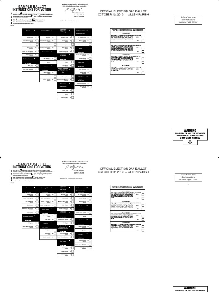 Sample Ballot: Instructions For Voting | Download Free PDF | Democratic ...