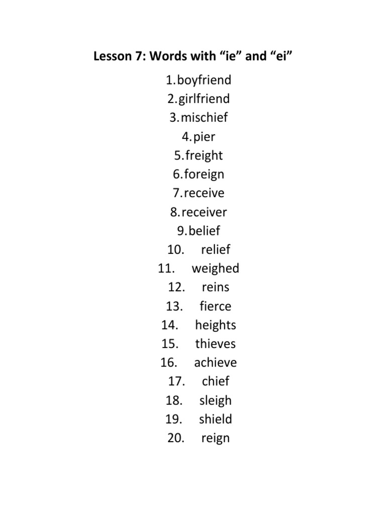 Lesson 7 Spelling Words | PDF