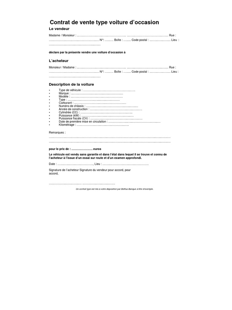 Verkoop Auto | PDF