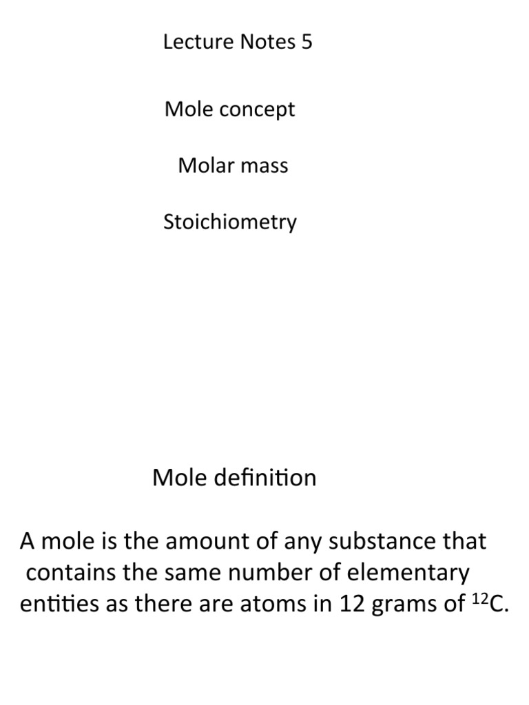 Lecture 5 PDF | PDF | Atomic Mass Unit | Mole (Unit)