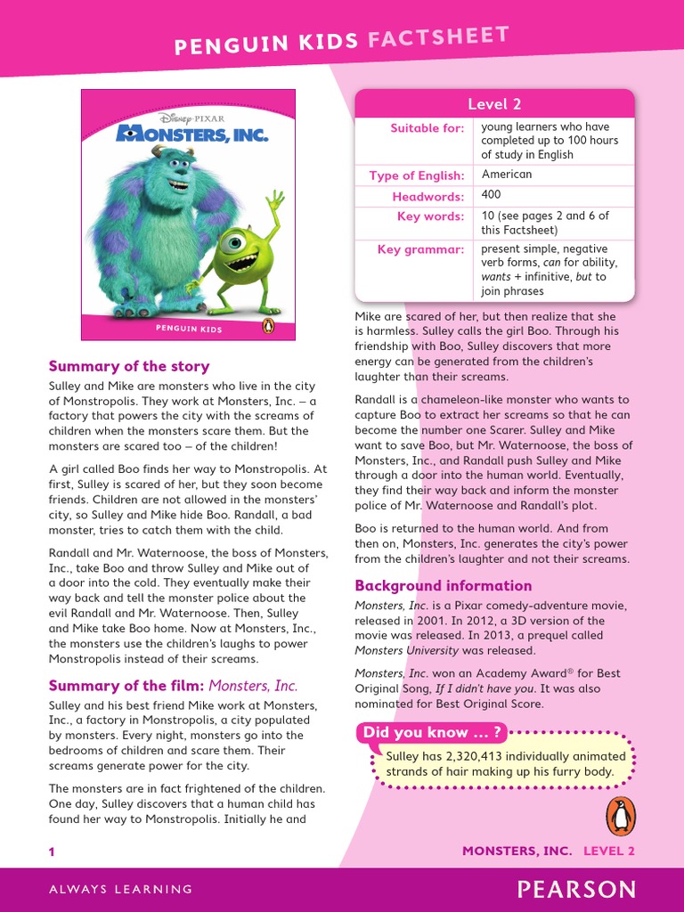 Monsters Inc Actividades | PDF