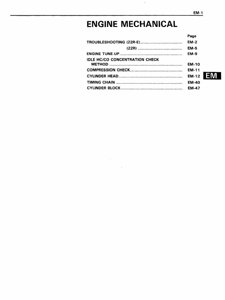 Chapter3 ENGINE MECHANICAL PDF | PDF | Carburetor | Throttle