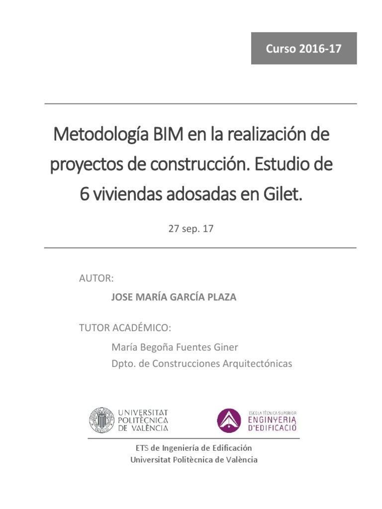 García Plaza, José María - Metodología BIM en La Realización de Proyectos de Construcción ...