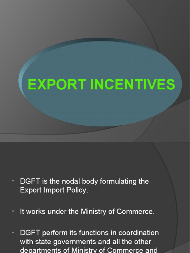 Export Incentives | PDF | Business | Exports